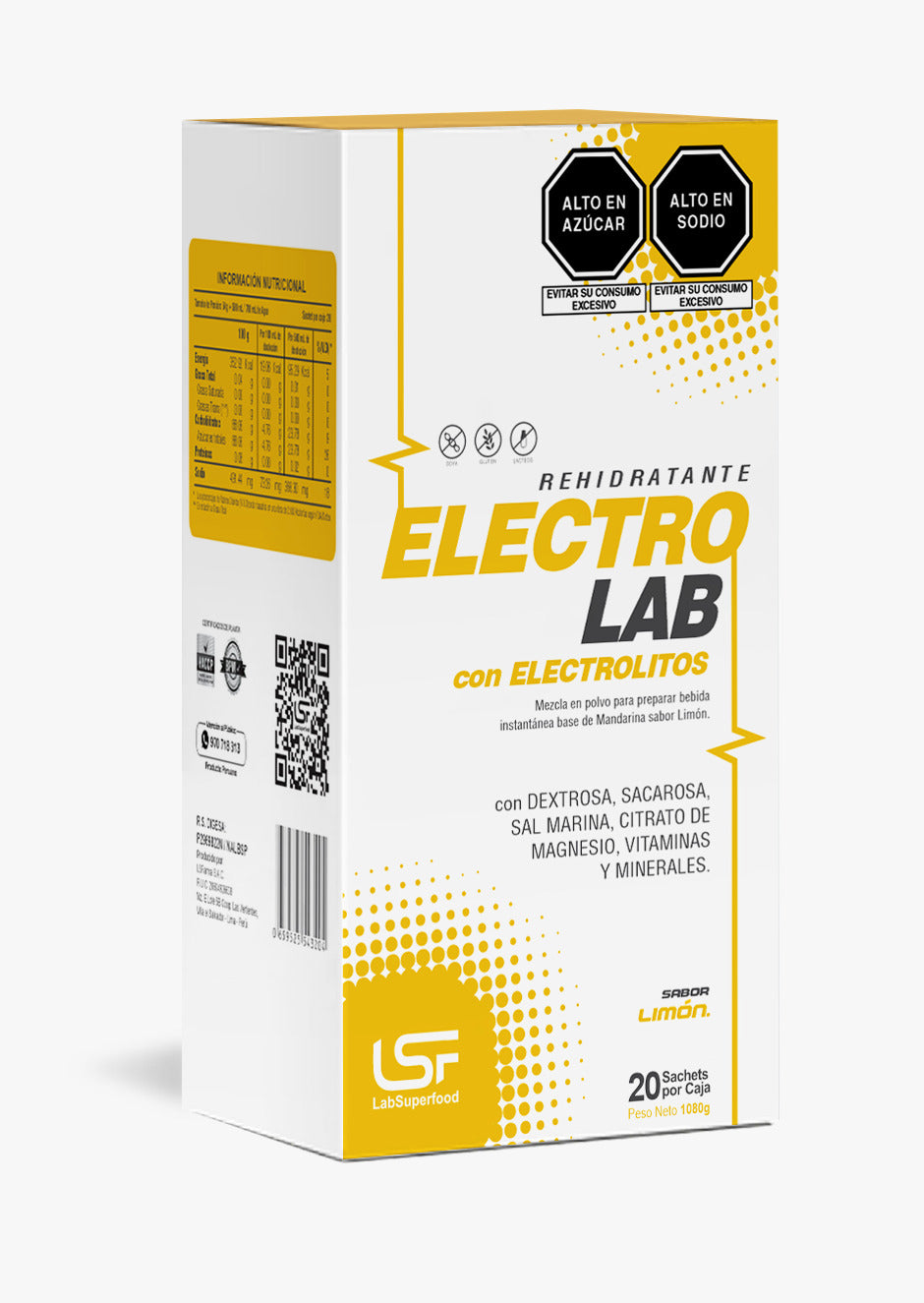 Electrolab Rehidratante en Sachet (Caja x 20 Sachets de 54g c/u) – LabSuperfood Perú